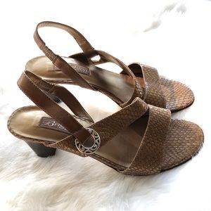 Brighton Shoes | Bronze Leather Sandals Size 75 | Poshmark